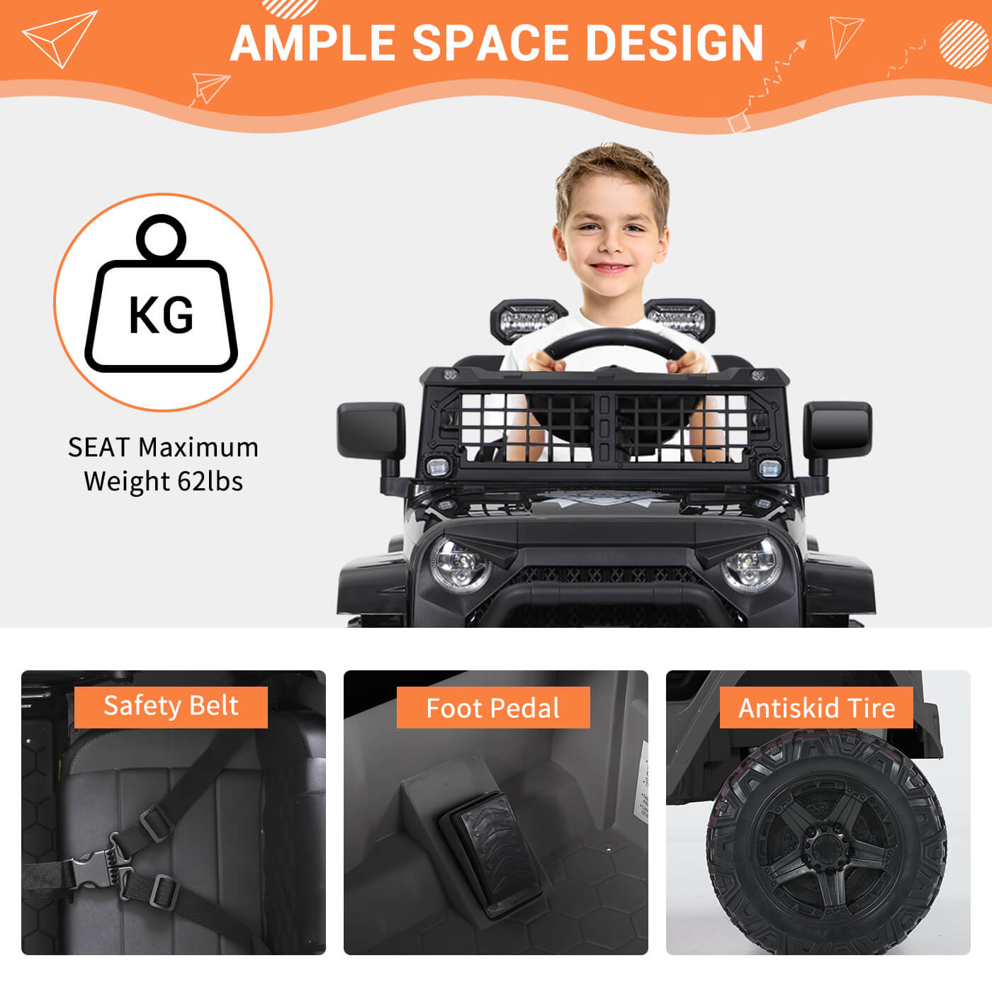 RO1 Electric Ride On Truck, Toy Remote Control - Funtok